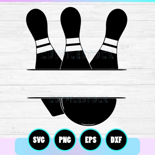 Bowling Svg Png Dxf Eps, Bowling Name, Bowling Pin Silhouette Svg, Cricut