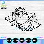 Taz Svg Png Dxf Pdf Eps, Taz Svg Outline, Silhouette, Taz Png, Cricut