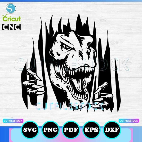 Tyrannosaurus Rex Svg Png Dxf Pdf Eps, Dino T Rex Svg, Silhouette, Cricut