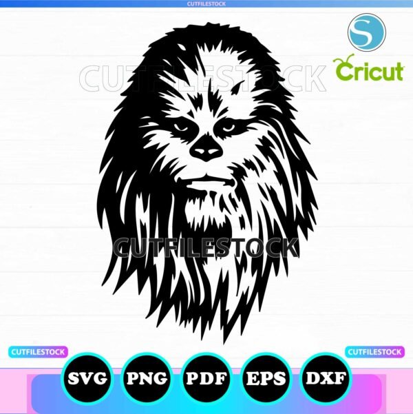 Chewbacca SVG PNG, Star Wars Chewbacca Silhouette Svg, Cricut