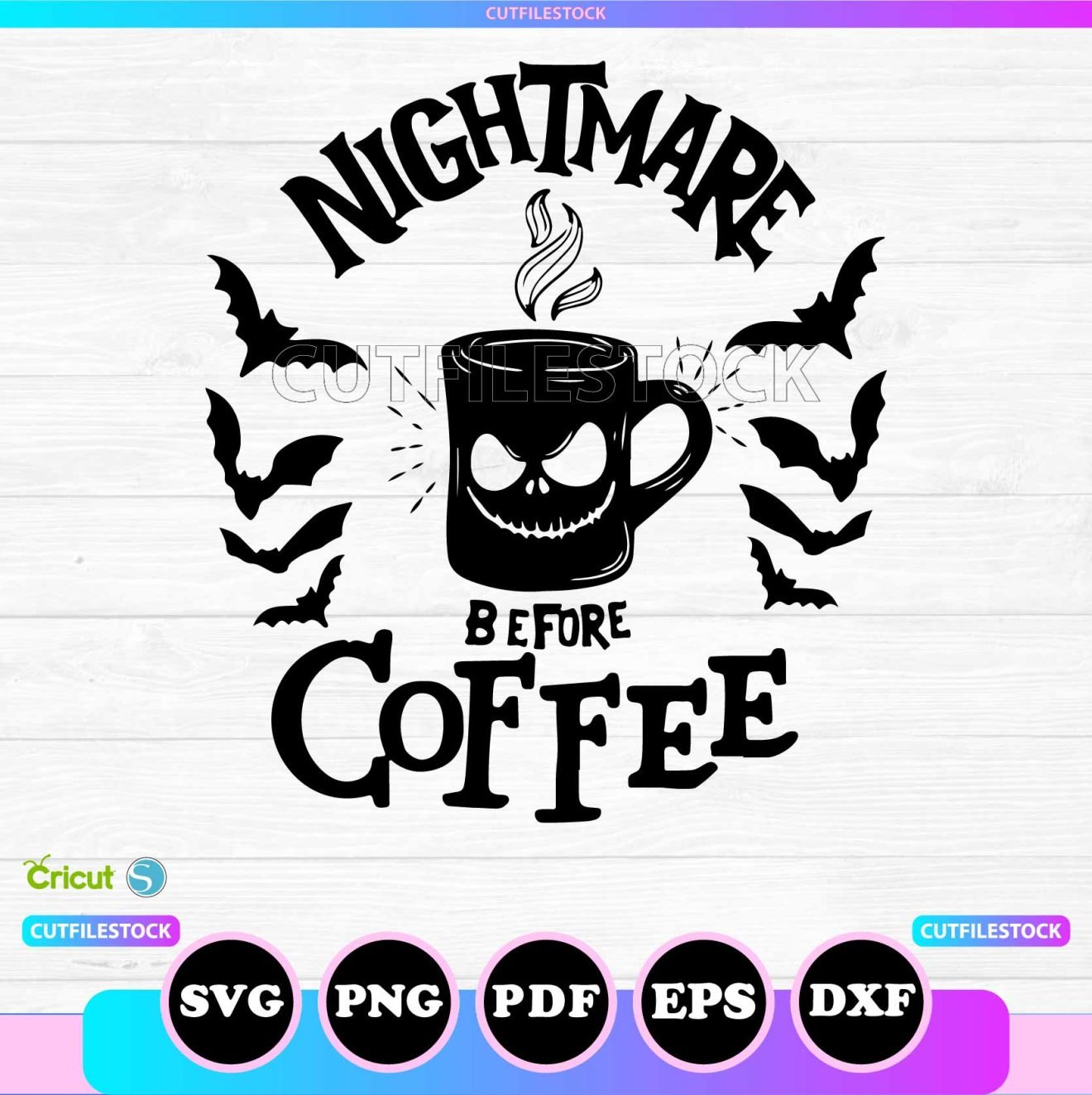 Nightmare Before Coffee Svg Png, Cricut, Jack Skellington Svg, Digital ...