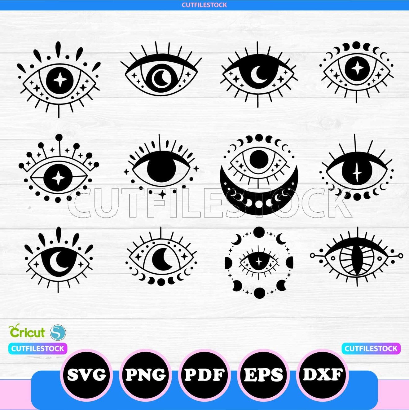 Evil Eye SVG, PNG, Cricut, Silhouette, 12 Evil Eye Svg Bundle