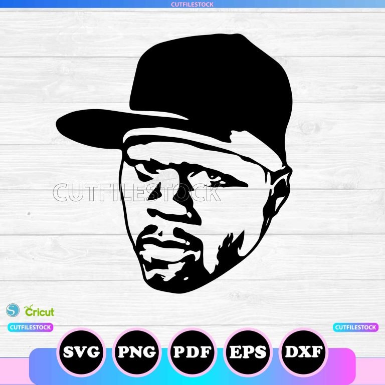 50 cent Svg Png Eps, Cricut, Vector, Rapper Fifty Cent Silhouette