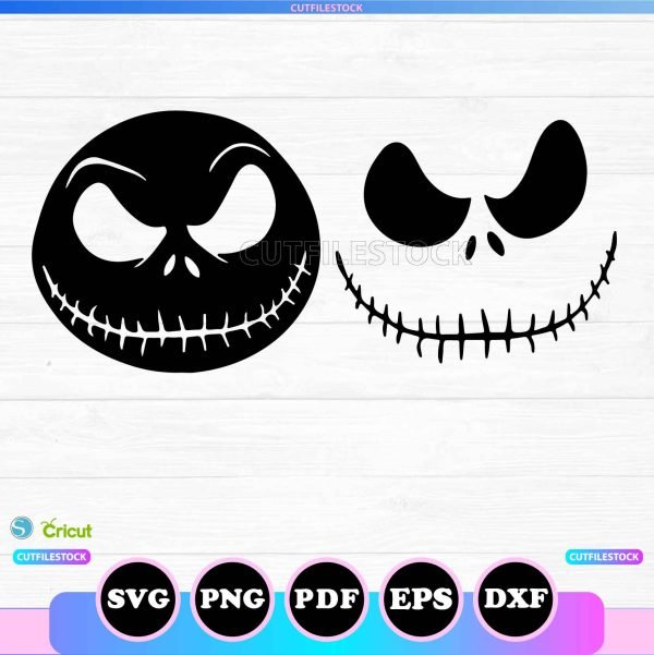Jack Skellington Face Svg Png Cricut, Nightmare Before Christmas Face Svg
