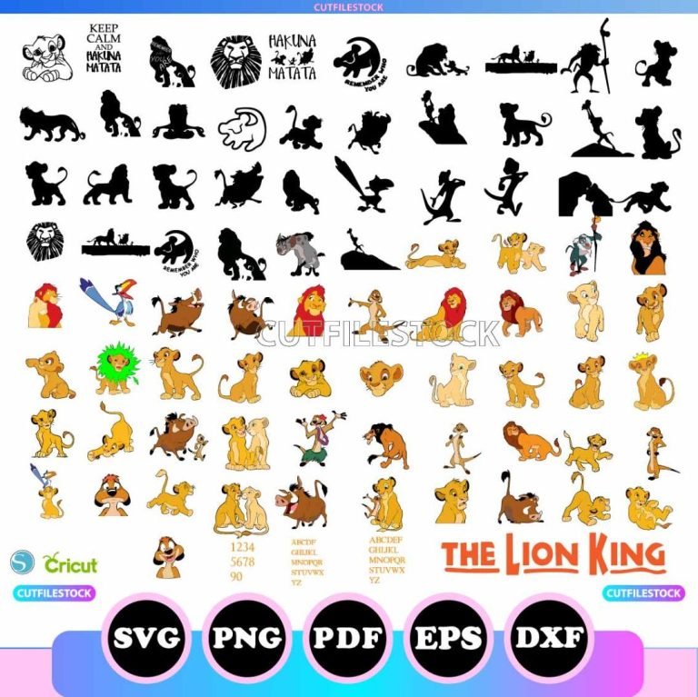 The Lion King Svg Png Eps Dxf, Cricut, Cartoon Svg Bundle